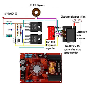 DC12V-30V ZVS Coil Driver Board Boost High Voltage Coil Flyback Driver Generator Heating Module