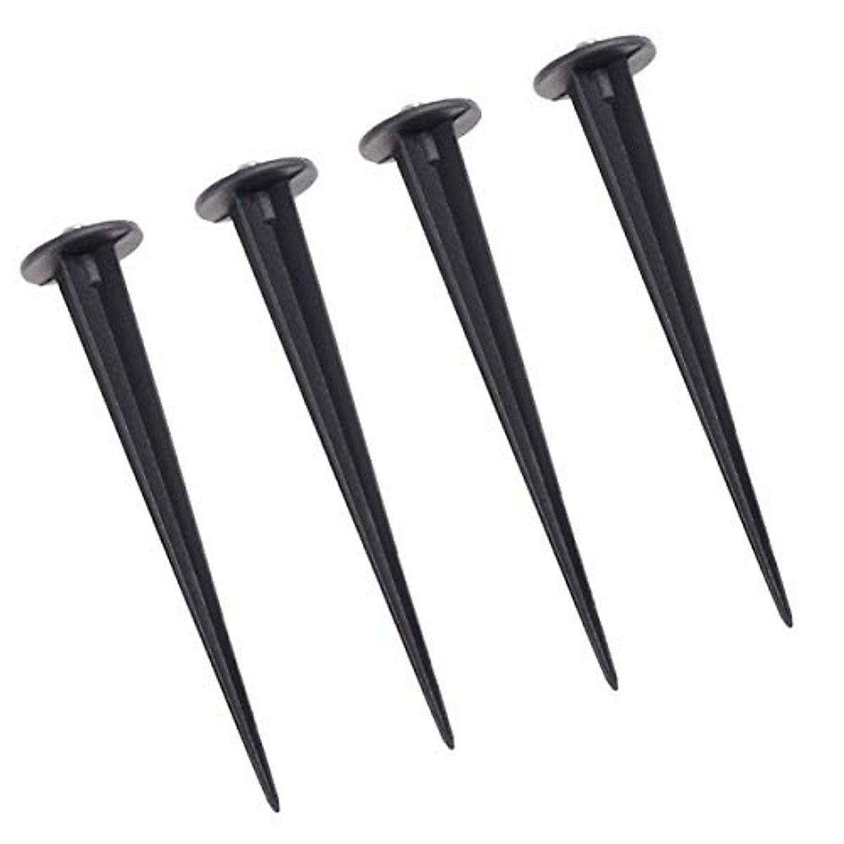 Uonlytech 4pcs Light Stake Universal Outdoor Spikes Lighting Outlet Light Lawn Stakes with M5 Screw Black for Yard Lawn Pathway Garden Patio Walkway Outdoor (Black)