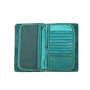 OLD TREND Leather Clutch Nomad Organizer Wallet (Aqua)