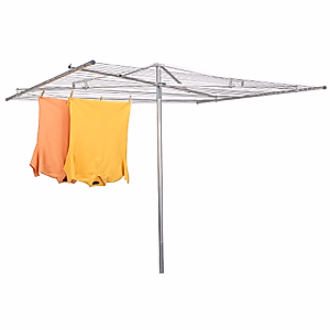 Household Essentials 17130-1 Rotary Outdoor Umbrella Drying Rack | Aluminum | 30-Lines with 210 ft. Clothesline