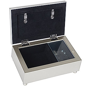 Cottage Garden Confirmation Inspirational Champagne Silver Petite Music Box Plays Amazing Grace