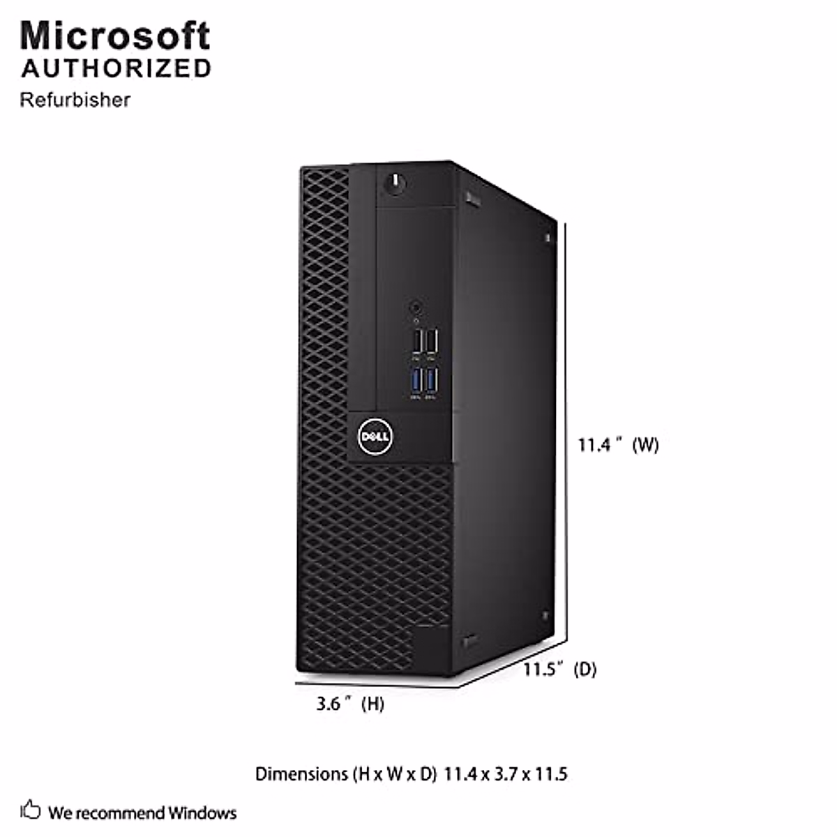 Dell Optiplex 3050 SFF Desktop Computer PC, Intel Quad Core i5-6500 up to 3.6GHz, 16GB DDR4, 256GB SSD, WiFi, 4K Support, DP, HDMI,Windows 10 Pro 64 Bit English/Spanish/French(Renewed)