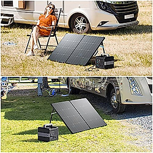 100W Solar Panels BigBlue Portable Solar Charger (18V/5.56A) with Carry-on Suitcase and Aluminum Kickstands, Waterproof Tempered Glass, 5.2ft Anderson Connector for RV Battery, Generators and Camping