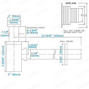 TRUSTMI Bottle Trap, Brass Decorative 1 1/4 Bathroom Sink P Trap, Large Body Round Lavatory Waste Drain Kit, Brushed Gold