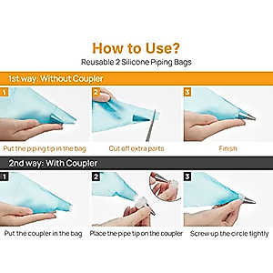 Kootek 42pcs Piping Bags and Tips Set, Cake Decorating Supplies Kits for Baking with 30 Numbered Frosting Icing Tips, 2 Reusable Pastry Bags, Easy Carry Storage Box and Other Baking Tools