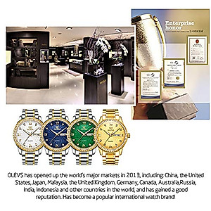 OLEVS Gold Watches for Men Waterproof Men Gold Watches Diamond Luxury Best Watches for Men Calendar Date Analog Quartz Watch Stainless Steel Classic Wrist Watch