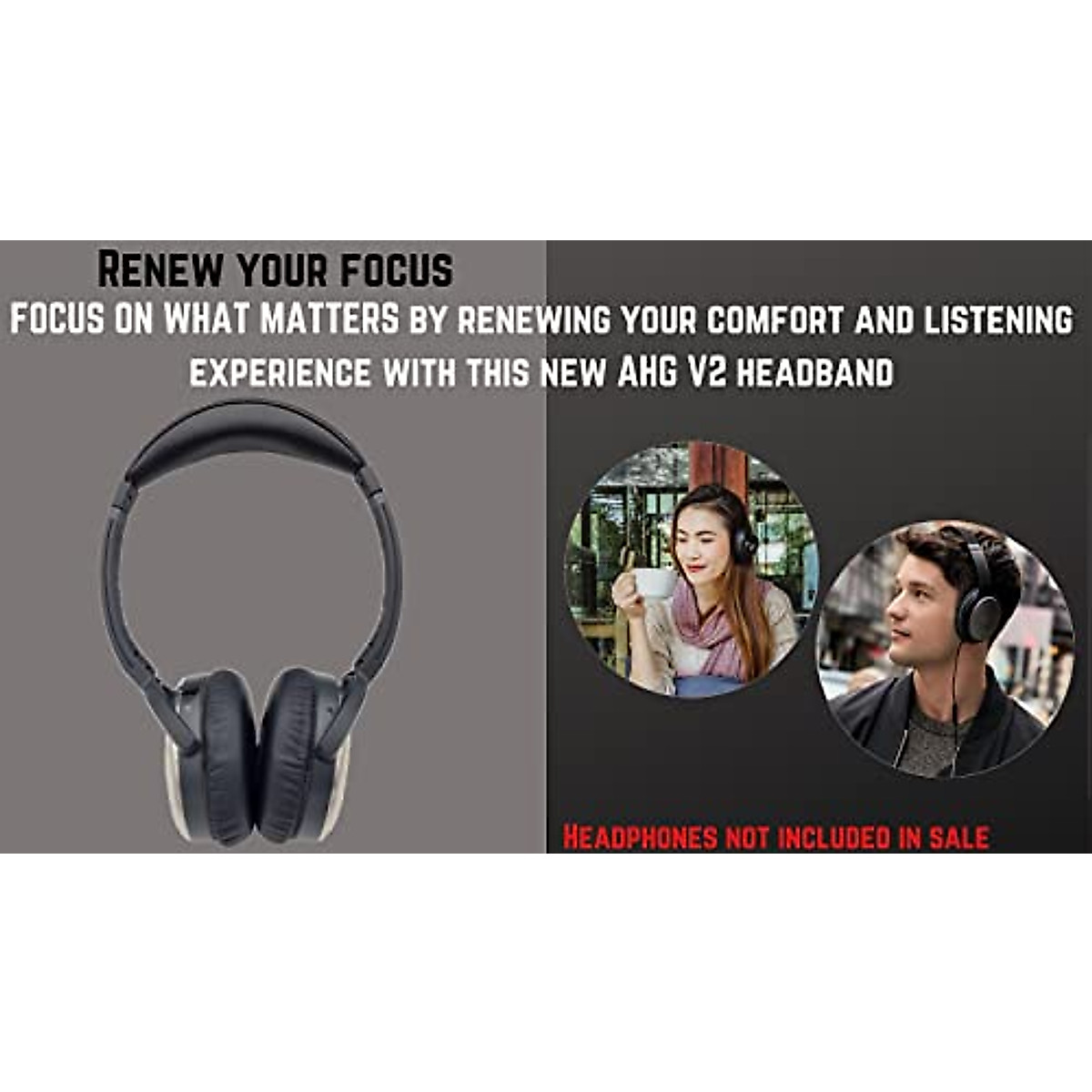 Replacement V2 QC3 Headband pad/On-Ear Headband pad Cushion Compatible with Bose QuietComfort 3 (QC3), Bose On-Ear 2 (OE2), Bose On-Ear (OE) and Bose SoundTrue On-Ear Headphones (Black)