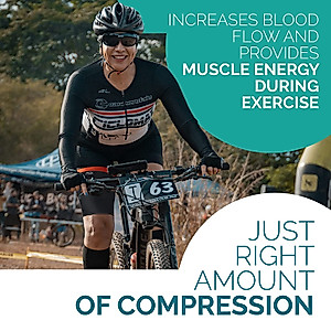 Thigh Compression Sleeve for Men & Women | Thigh Brace for Sciatica Pain Relief, Leg Injury, Hamstring & Hip Support | Ideal for Running & Workout (Large, Black)