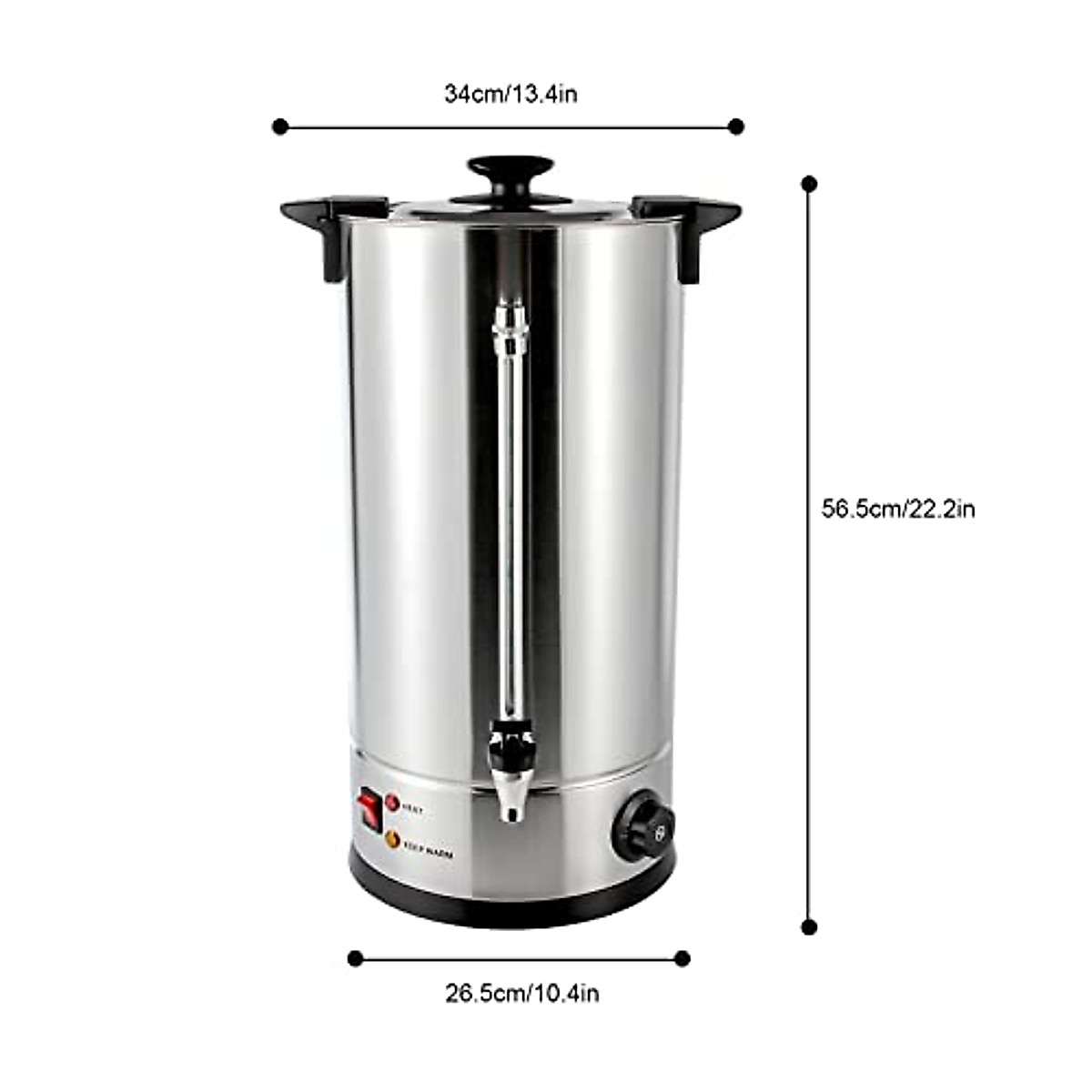 Hot Water Dispenser, 25L/6.6 gal Commercial Stainless Steel Electric Hot Water Boiler With Double-layer Barrel Wall, Portable Thermostable Tea Urn Coffee Boiler With Practical Faucet For Hot Drinks