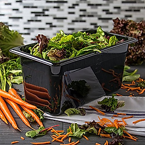 Carlisle FoodService Products Plastic Food Pan 1/3 Size 6 Inches Deep Black