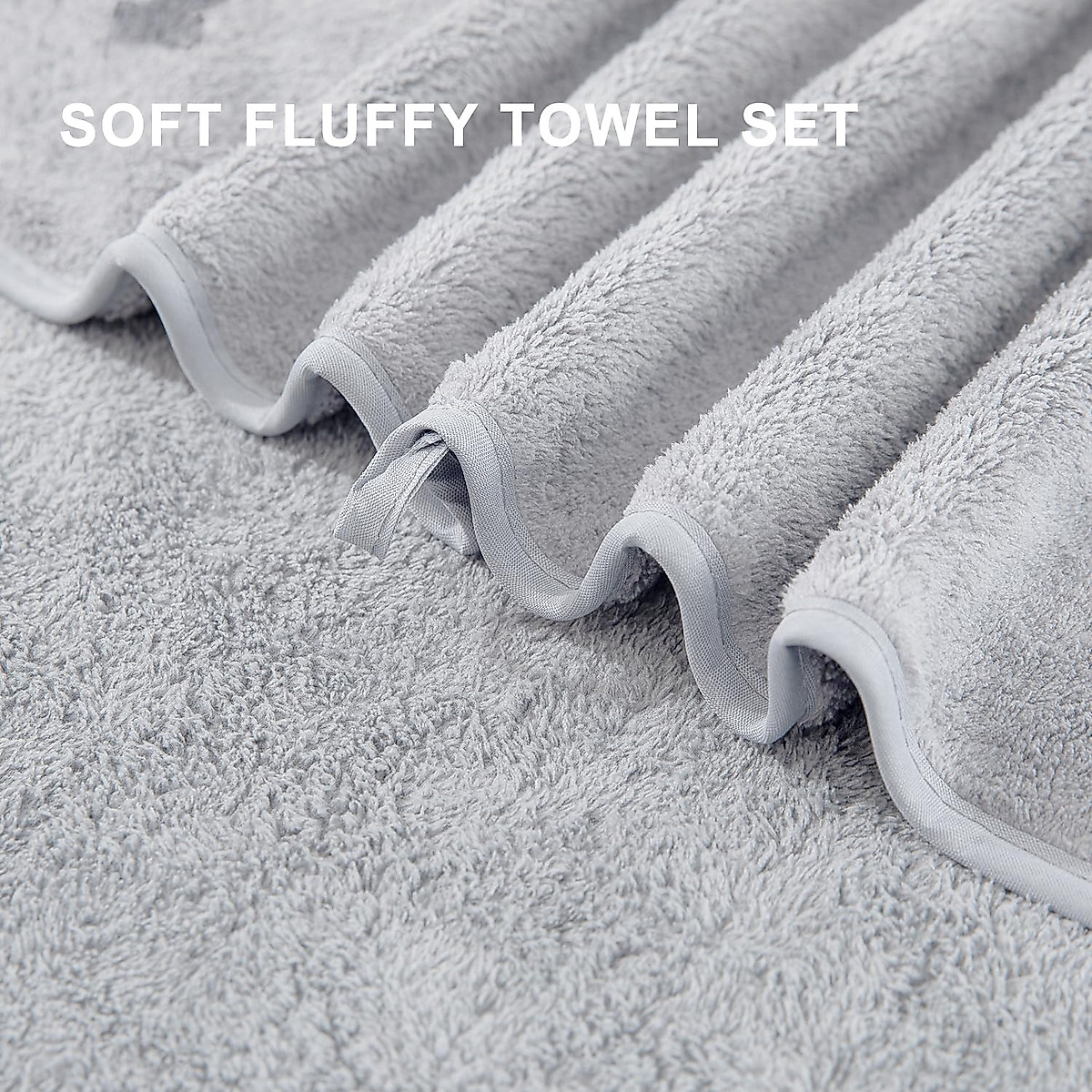 MAGGEA 4 Piece Oversized Bath Sheet Towels (35 x 70 in,Grey) 700 GSM Ultra Soft Bath Towel Set Thick Large Cozy Plush Highly Absorbent Towels Quick Dry Bathroom Towels Hotel Luxury Shower Towels