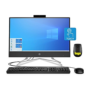 HP 2020, 22 All-in-One Desktop Computer 21.5 FHD Touchscreen/AMD Ryzen 3 3250U/ 8GB DDR4 RAM/ 1 TB HDD/DVD-Writer/AC WiFi/HDMI/Bluetooth/Black/Windows 10 Home with Hugo Mouse (Renewed)