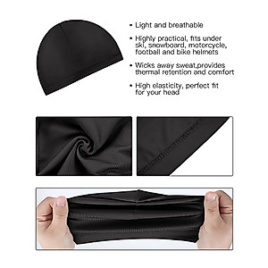 Boao 6 Pieces Skull Caps Helmet Liner Sweat Wicking Cap Running Hats Cycling Skull Caps for Men Women (Vivid Colors, X-Large)