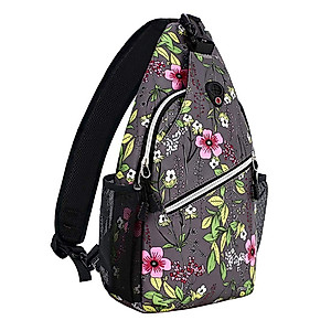 MOSISO Mini Sling Backpack,Small Hiking Daypack Periwinkle Travel Outdoor Sports Bag, Grey