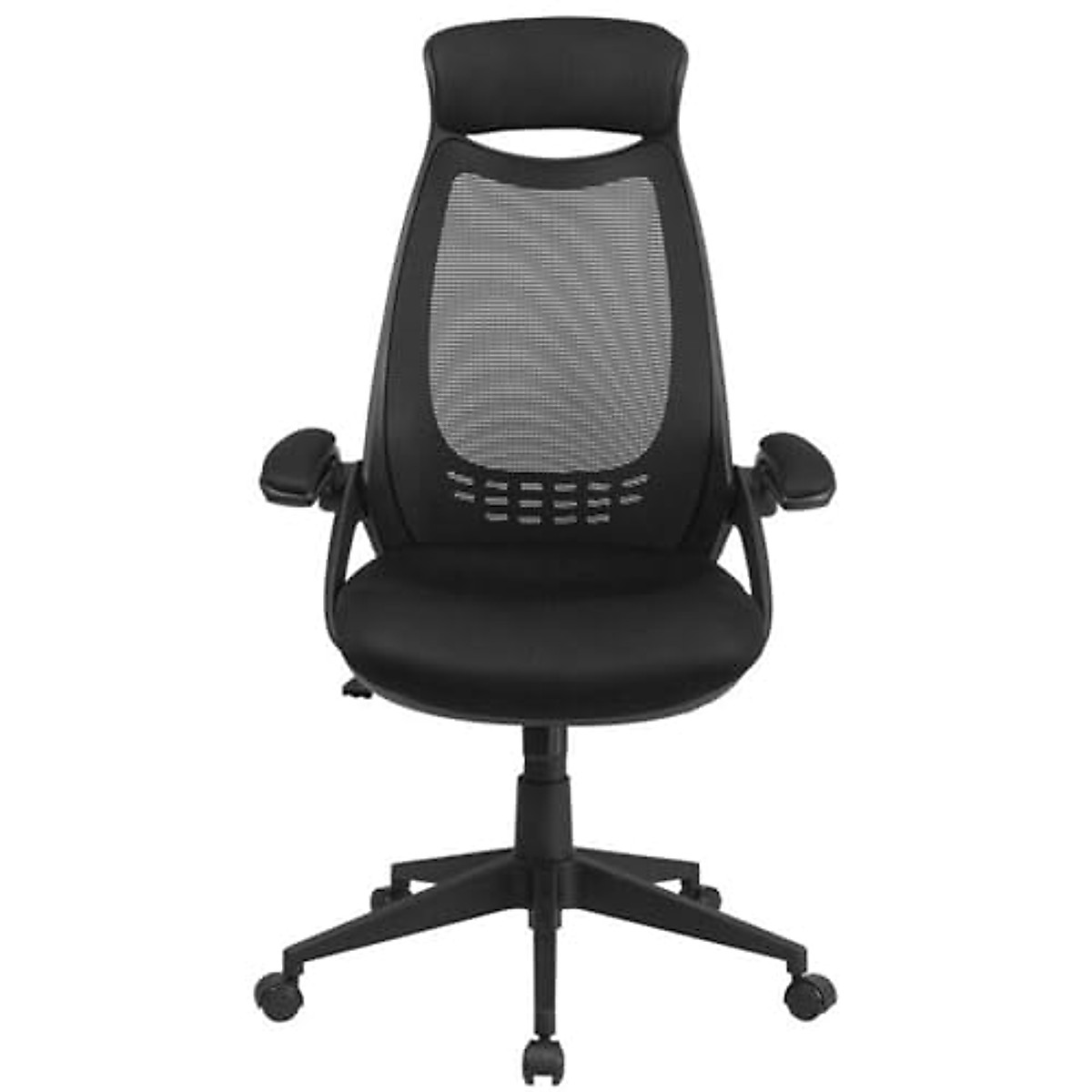 Pemberly Row Contemporary High Back Mesh Swivel Office Chair in Black