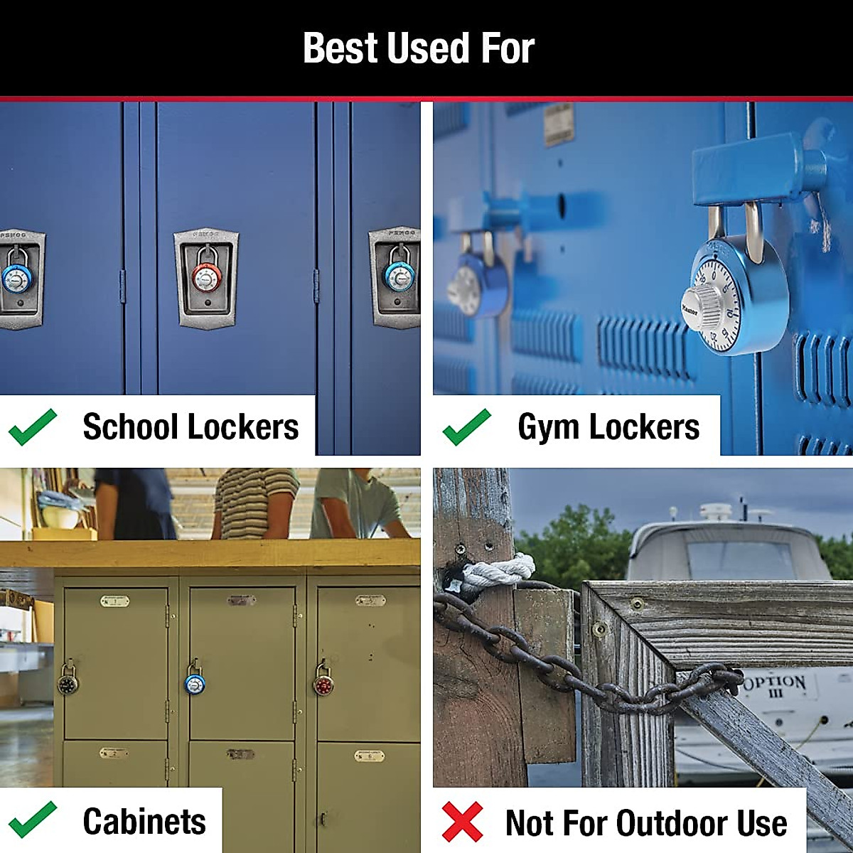 Master Lock 1561DLTBLU Locker Lock Combination Padlock, 1 Pack, Light Blue