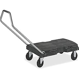 Rubbermaid Commercial Products Convertible Folding Utility Dolly/Cart/Platform Truck with wheels, FG440100BLA, 500 lbs Capacity, Black
