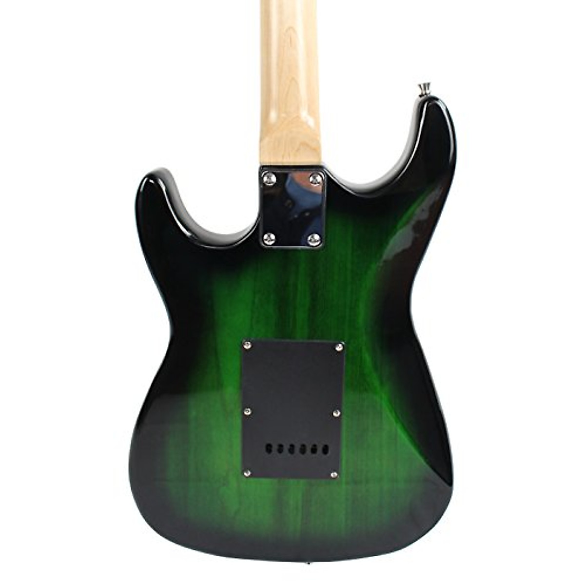 Stedman Pro EG39-TGRB-10W Beginner Series Electric Guitar with Case, Strap, Cable, Capo, Picks, Electronic Tuner, String Winder and Polish Cloth, 10W Amp, Transparent Green/Black Picguard