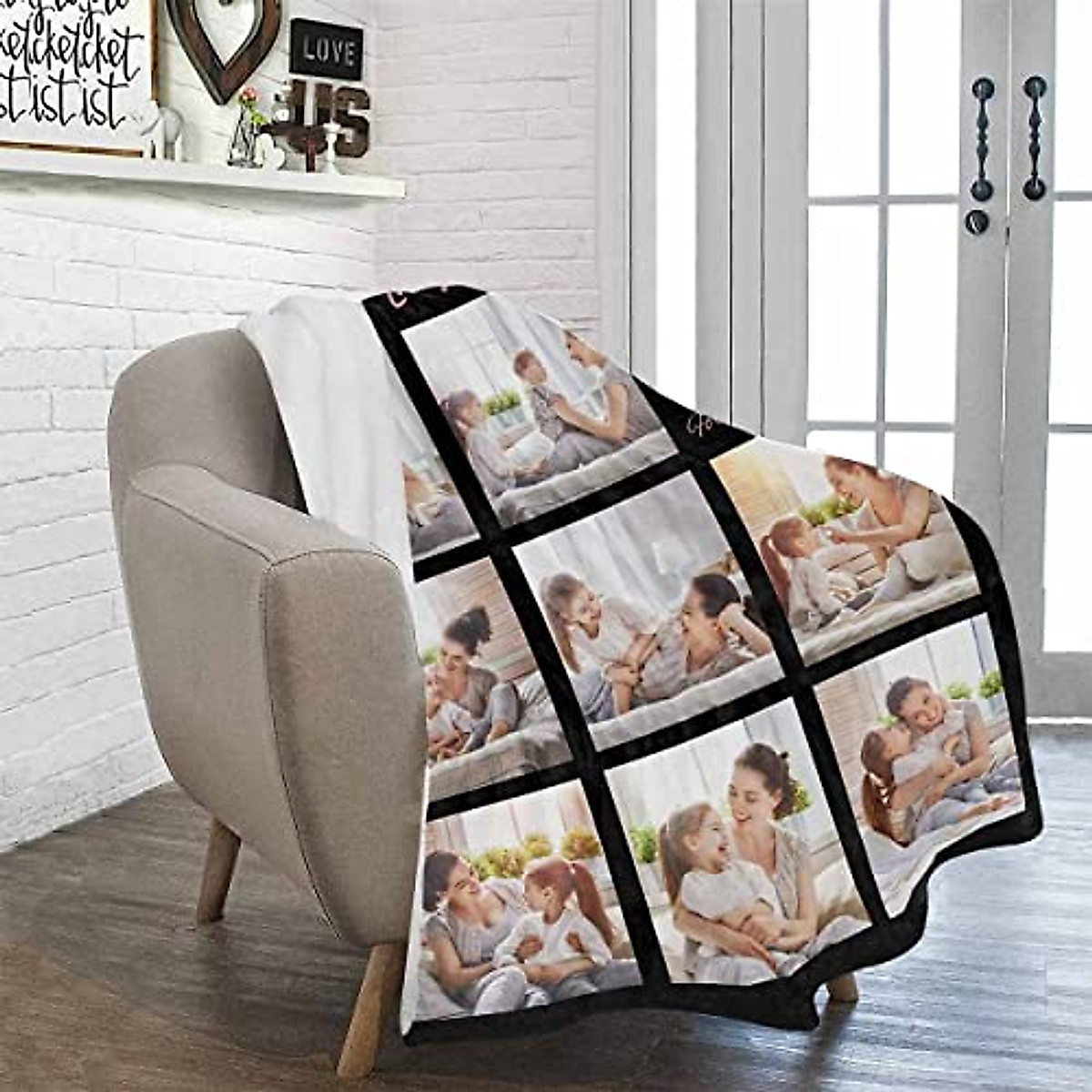 Best Mom Ever Blanket as Gift for Mom, Custom Photo Blanket as Birthday Gifts for Mom from Daughter Son, Personalized Flannel Blankets for Mom with Pictures, Mothers Day Mothers Birthday Gifts
