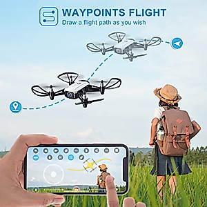 SEAREFR Drones for Kids Adults with 1080P HD Camera, WiFi Mini FPV Drone for Beginners, Toys Gifts for Boys Girls, RC Quadcopter Helicopter, 2 Batteries, Gravity Control, Gesture Control, 3D Flips, Waypoints Fly, Headless Mode, Altitude Hold, One Key Take