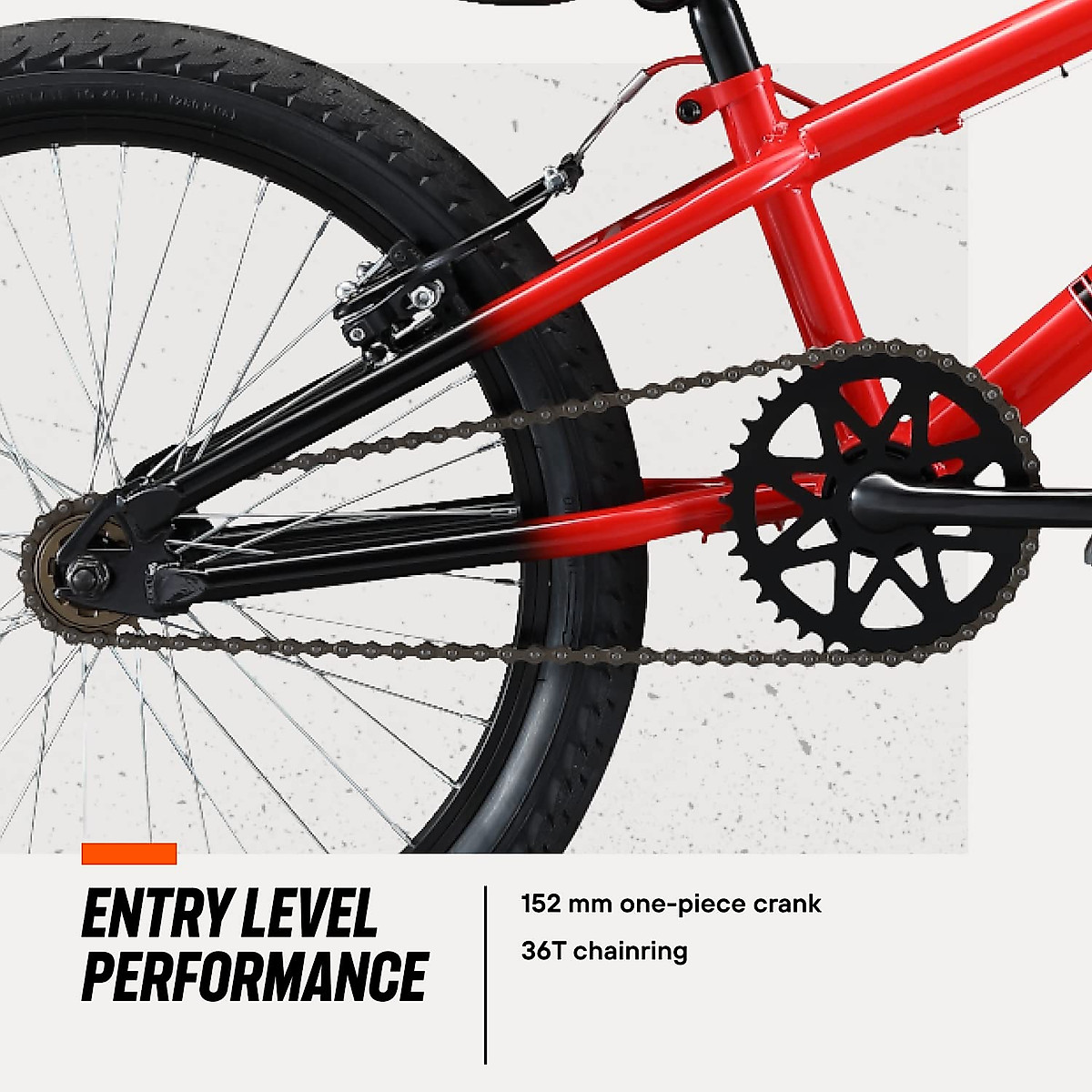 Mongoose Legion LXS Kids Freestyle Sidewalk BMX Bike, Beginner Riders, Boys and Girls, 20-Inch Wheels, Hi-Ten Steel Frame, Micro Drive 36x16T BMX Gearing, Red