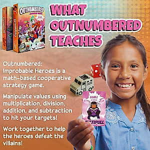 Outnumbered: Improbable Heroes Board Game - A Mensa Award Winning Superhero Math Game | Fun & Educational Game for Kids, Adults, and Families | STEM Game to Learn Multiplication & Division