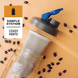 County Line Kitchen Glass Cold Brew Coffee Maker with Lid - Wide Mouth, 2 Quart (64 oz) - Heavy Duty, Leak Proof - Sun & Iced Tea Pitcher, Cold Brew Coffee, Breast Milk Storage, Water - Gray