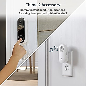 Arlo Video Doorbell 2K 2nd Generation & Chime 2 Bundle, 2K HD doorbell Camera, 2-Way Audio, Package Detection, Motion Detection and Alerts, Built-in Siren, Night Vision, AVDK4001-100CNS, White
