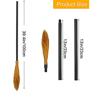 Medoore 4 Pack Halloween Witch Broom Plastic Witch Broomstick Cosplay Broom Props, Realistic Wizard Flying Broom Stick Accessory for Costumes