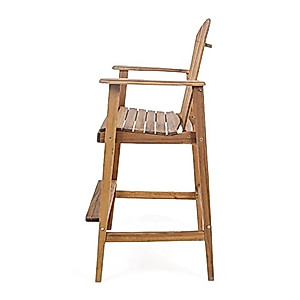 Christopher Knight Home Malibu Outdoor Acacia Wood Adirondack Barstools, 2-Pcs Set, Natural Stained