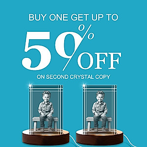 DAIYI Custom 3D Crystal Photo Personalized Photos Cubes for Pictures,Laser Engraved Crystals with Your Own Picture Wedding Birthday Gift Cube Size W2xL2 Inches