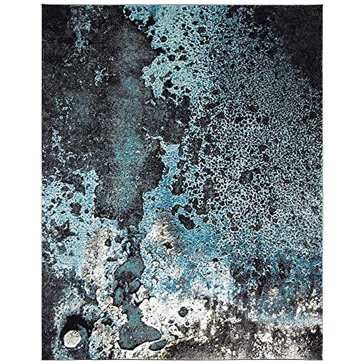 SAFAVIEH Glacier Collection Area Rug - 8' x 10', Blue & Multi, Modern Abstract Design, Non-Shedding & Easy Care, Ideal for High Traffic Areas in Living Room, Bedroom (GLA124B)