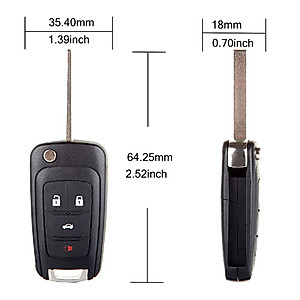 ZENITHIKE Replacement Keyless Entry for Smart Proximity Remote Key Fob Uncut Ignition Keyless 4 Buttons 10 11 12 13 14 15 16 for Chevy for Camaro for Cruze for Equinox for Malibu X 2 Ship from USA