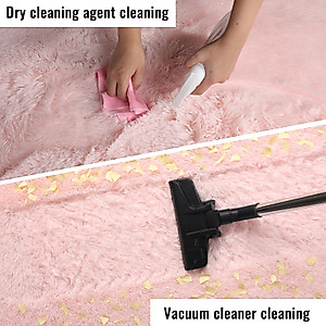 PAGISOFE Pink Rugs for Girls Bedroom 4x6 Ft Fluffy Cute Girls Room Decor Aesthetic Area Rug Kawaii Baby Nursery Rug Plush Playroom Rug Shag Teen Girls Rug Thick Fur Dorm Rug Living Room Carpet