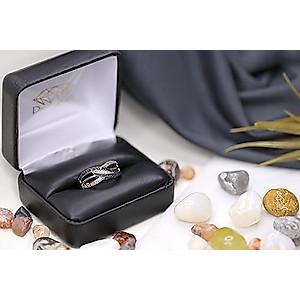 Dazzlingrock Collection 0.20 Carat (Cttw) Blue & White Diamond Swirl Crossover Ring for Women in 925 Sterling Silver Size 8