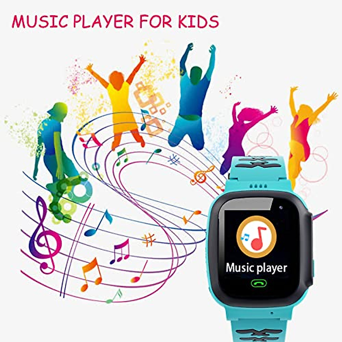 wsgpxtybb Kids Smart Watch Phone-Smartwatch for Kids with Clock Music MP3 Player Video Recorder Camera Games SOS Calculator Alarm (Build-in 4GB SD Card) HD Touchscreen for Age 4-12 Boys Girls Gifts