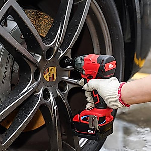 FSYAO 18V 1/2 inch cordless impact wrench-brushless, 350 ft-lbs maximum torque, 4-speed adjustment, automatic start and stop.(Main unit only, no battery).