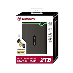 Transcend 2 TB StoreJet M3 Military Drop Tested USB 3.0 External Hard Drive (TS2TSJ25M3)