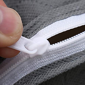 BESTOMZ Blanket Bag with Zipper and Handles Large Storage Bag for Comforters Clothes Grey 44x30x48cm (Zipper Color Random)