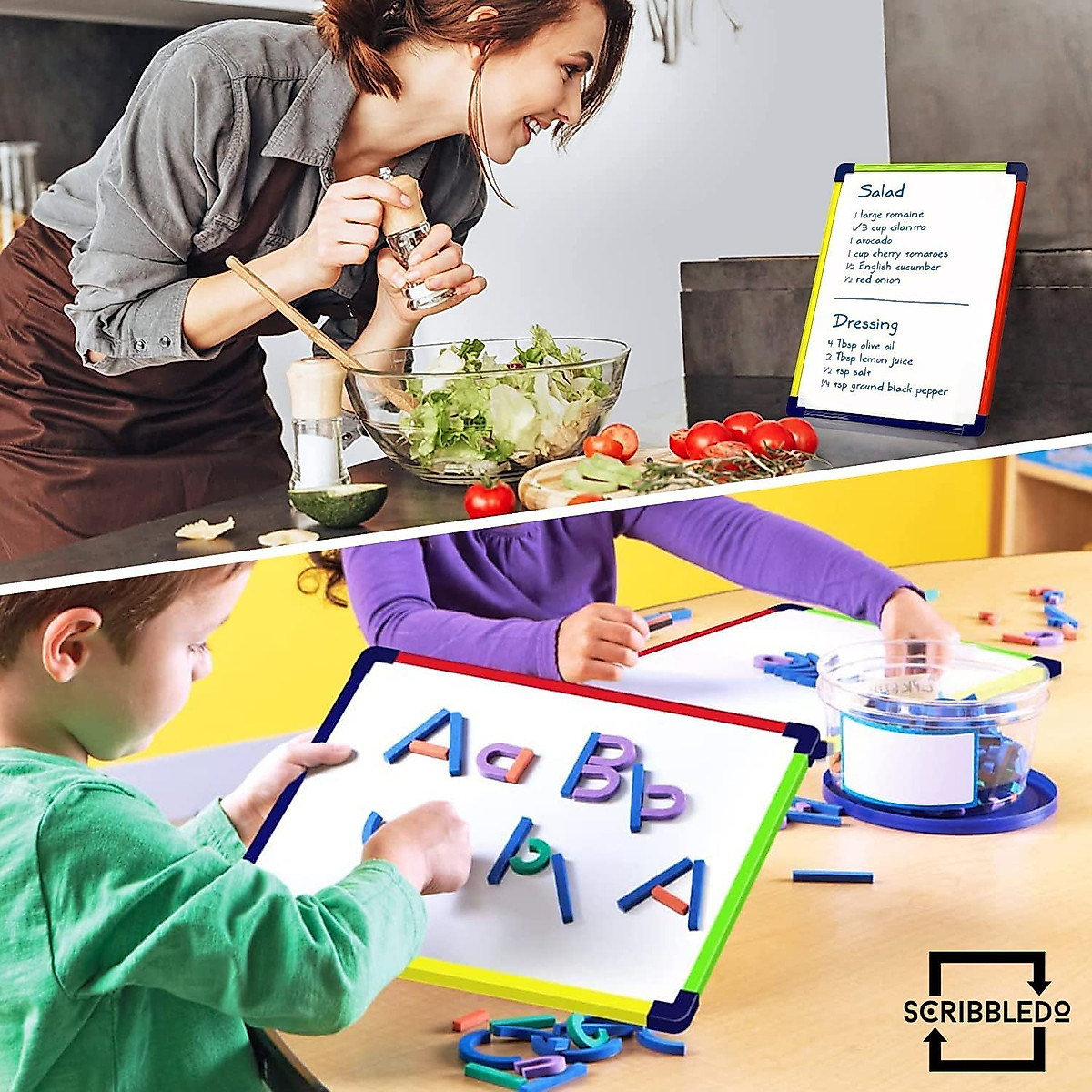 ScribbleDo Magnetic Dry Erase Board for Kids Whiteboard 9”x12” Includes White Board for Kids Writing Learning & Drawing Art Educational Kids Toy