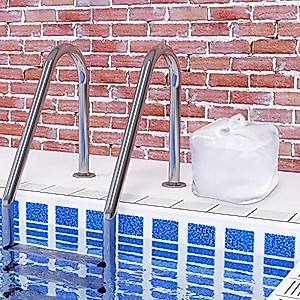 Universal Pool Weight Plastic Sand Bags Waterproof Pool Steps Weights for Above Ground Pools Fillable Ladder Weight Anchor Bag Container for Swimming Entry Systems (4, 10.63 x 10.63 Inches)
