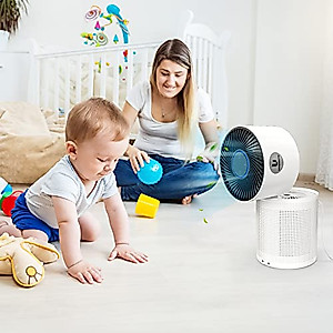 URBANITE Air Purifiers for Home Bedroom Office H13 True HEPA Filter 2-in-1 Air Cleaner Purifier with Fan Remove 99.97% Dust Pet Dander Odor Smoke Pollen White