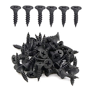 IMScrews 100pcs #6 x 5/8" Flat Head Phillips Drywall Screws Fine Thread Sharp Point Wood Screw, Carbon Steel 1022A, Black Phosphate