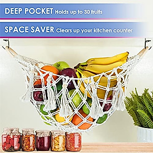 Macrame Fruit Hammock For Kitchen Under Cabinet, Hanging Fruit Banana Hammock Fruit, Hanging Fruit Hammock Under Cabinet Fruit Hammock, Kitchen Hammock For Fruit Hammock Camper, Produce Hammock Veggie
