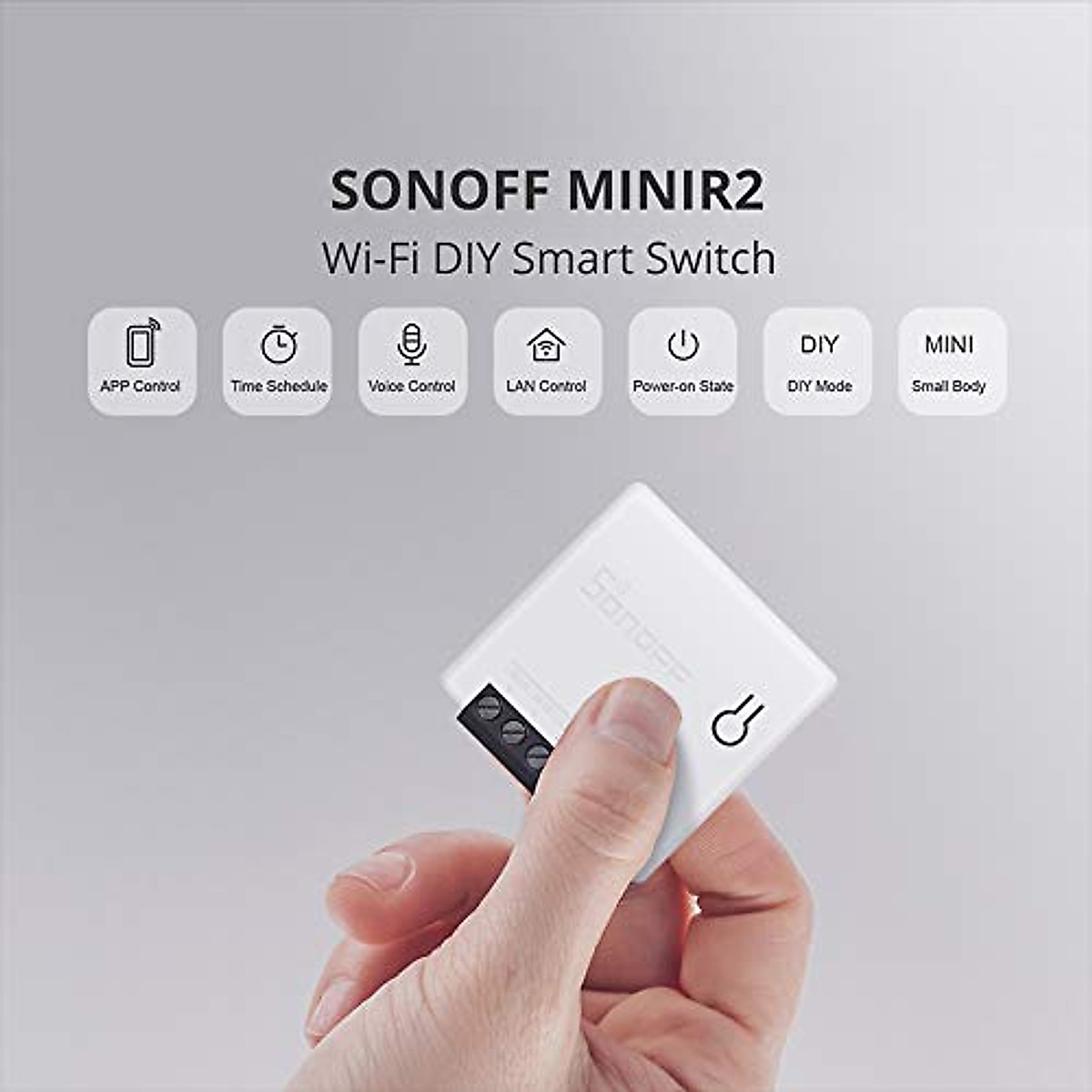 SONOFF Mini R2 10A Smart WiFi Wireless Light Switch, Universal DIY Module for Smart Home Automation Solution, Works with Alexa & Google Home Assistant, Compatible with IFTTT, No Hub Required (5-Pack)