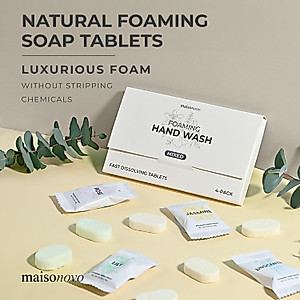 MaisoNovo 4-Pack Mix Scent Foaming Hand Soap Tablets - Black Glass Black Pumps x 2