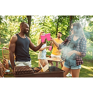 DecorRack Pink Plastic Cups, 12 oz Disposable Cups, Party Supplies (60 Count)