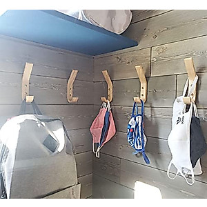 MRYUWB 8 Pcs Nature Wooden Coat Hooks Wall Mounted, Vintage Single Wall Wood Hook, Wood Wall Storage Organizer Hangers for Hats, Coats, Backpack (Natural Color 8)