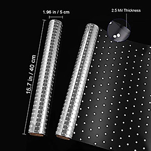 STOBOK 2 Rolls Cellophane Wrap Roll | White Polk Dot Gift Wrappings Paper Width 15.7 inches Length 100Ft 2.5 Mil Thick,Packing Paper for Flowers,Baskets,Food