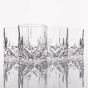 LEMONSODA Crystal Cut Double Rocks Old Fashioned Whiskey Glasses - 10oz Ultra-Clear Premium Lead-Free Crystal Glass Tumbler For Drinking Bourbon, Scotch, Cognac, Cocktails (Set of 2)